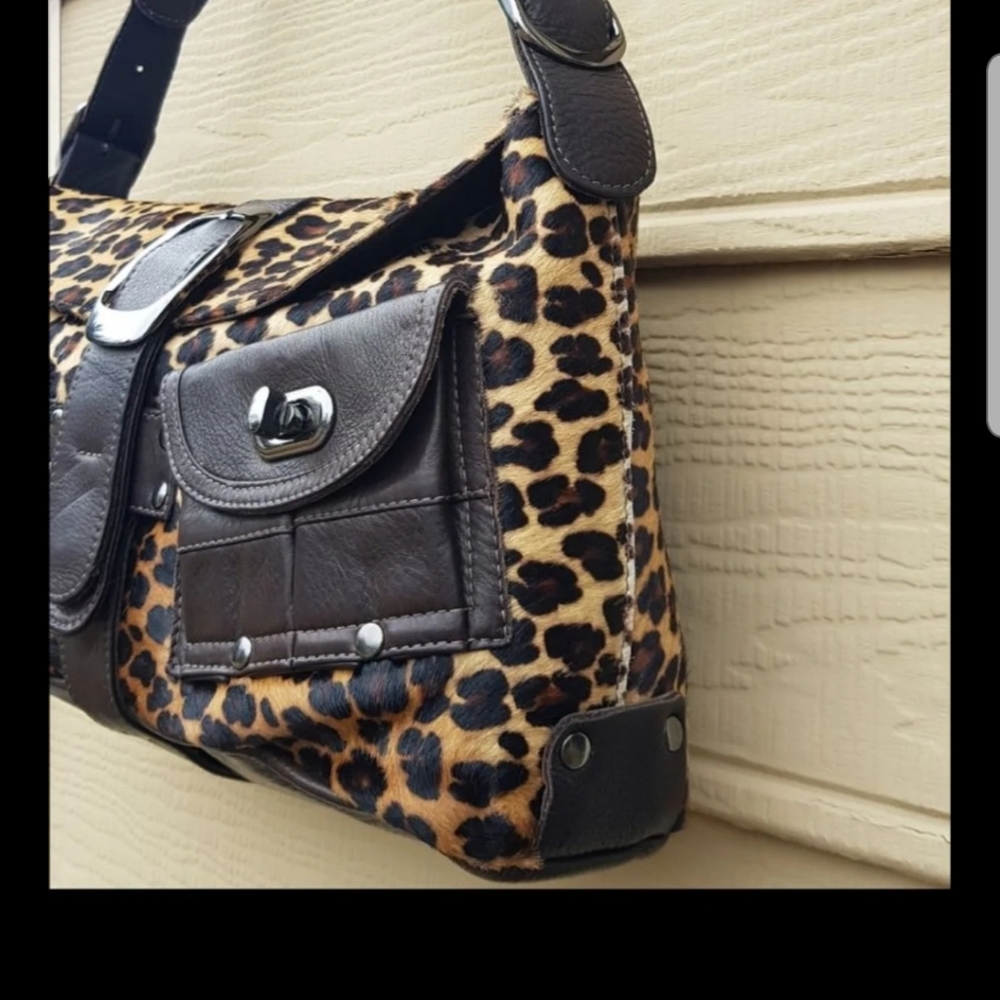 New! Carla Mancine Leopard Print Calf Hair Brown Leat… - Gem